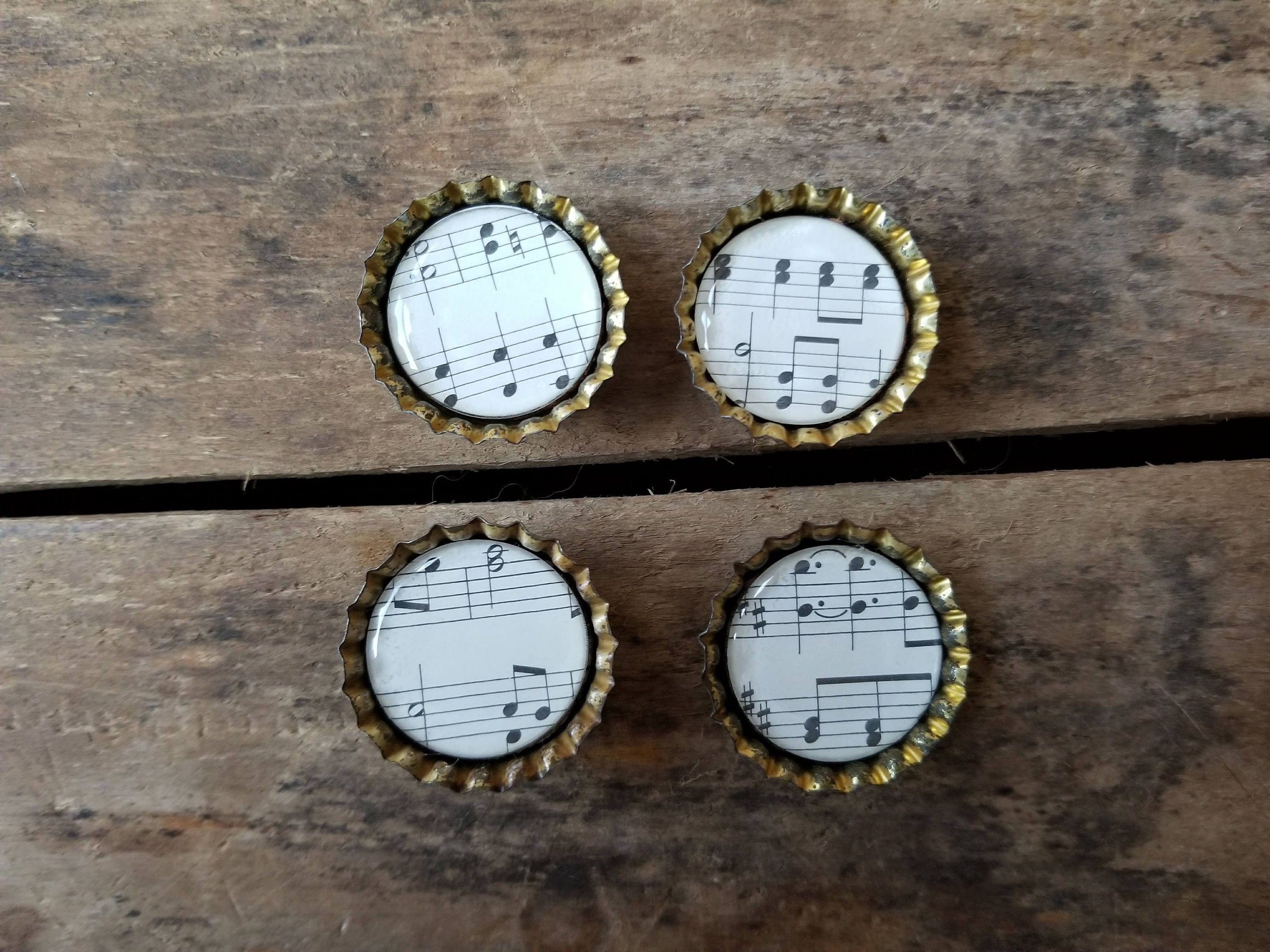 Sheet Music Magnets Music Note Magnets Set of 4 Shabby Chic - Etsy