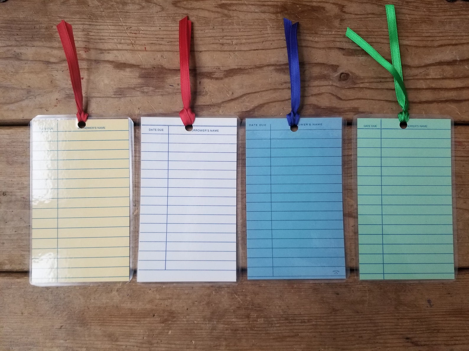Library Checkout Card Bookmarks Set of 4 Vintage Blank - Etsy Canada