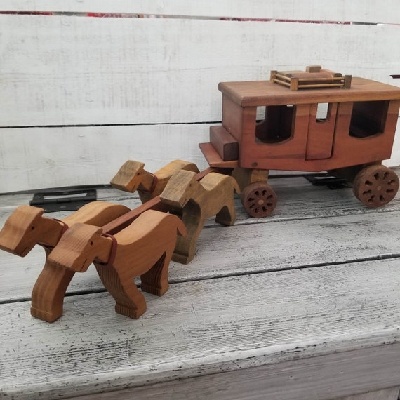Wood Horse and Wagon Vintage Horse and Wagon Handmade Horse - Etsy