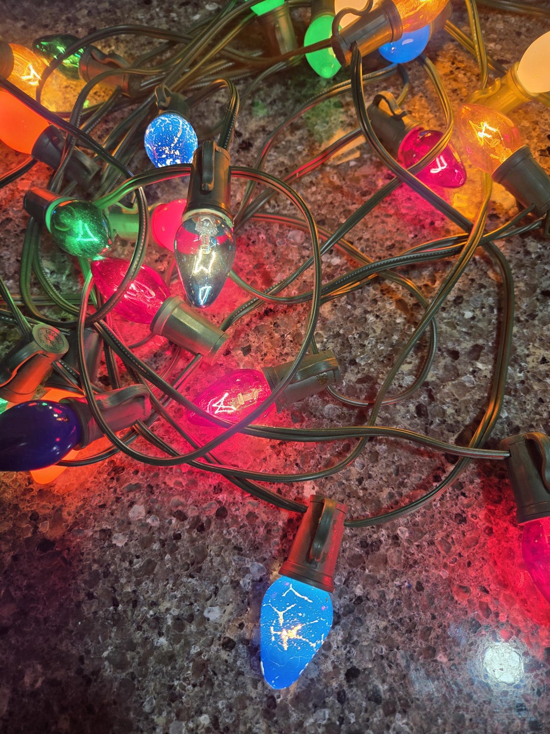 Vintage Glass Christmas Lights, 1970's 1980's Christmas Bulbs, Glass ...