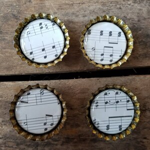 Sheet Music Magnets, Music Note Magnets, Set of 4 Shabby Chic Sheet ...