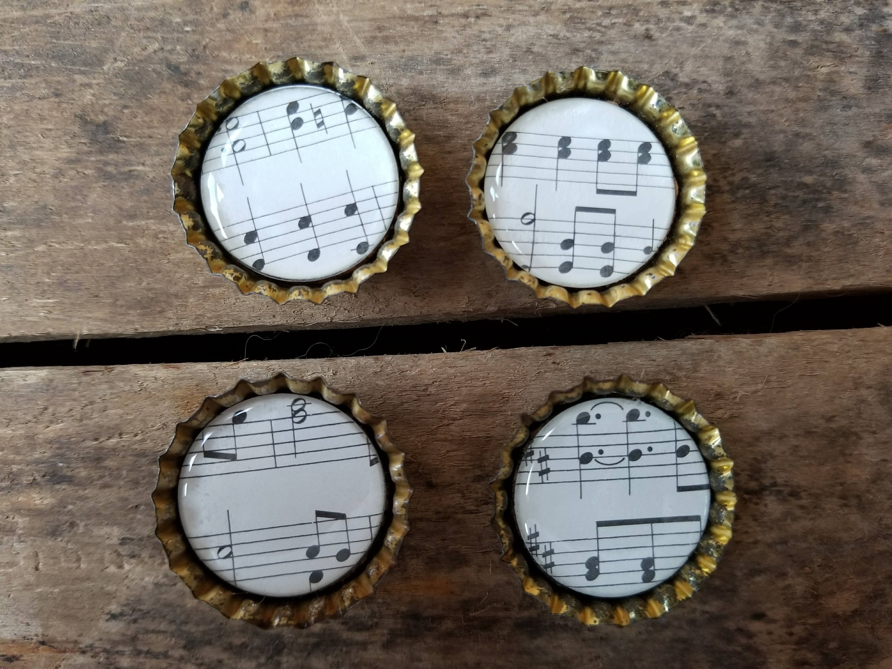 Sheet Music Magnets Music Note Magnets Set of 4 Shabby Chic - Etsy