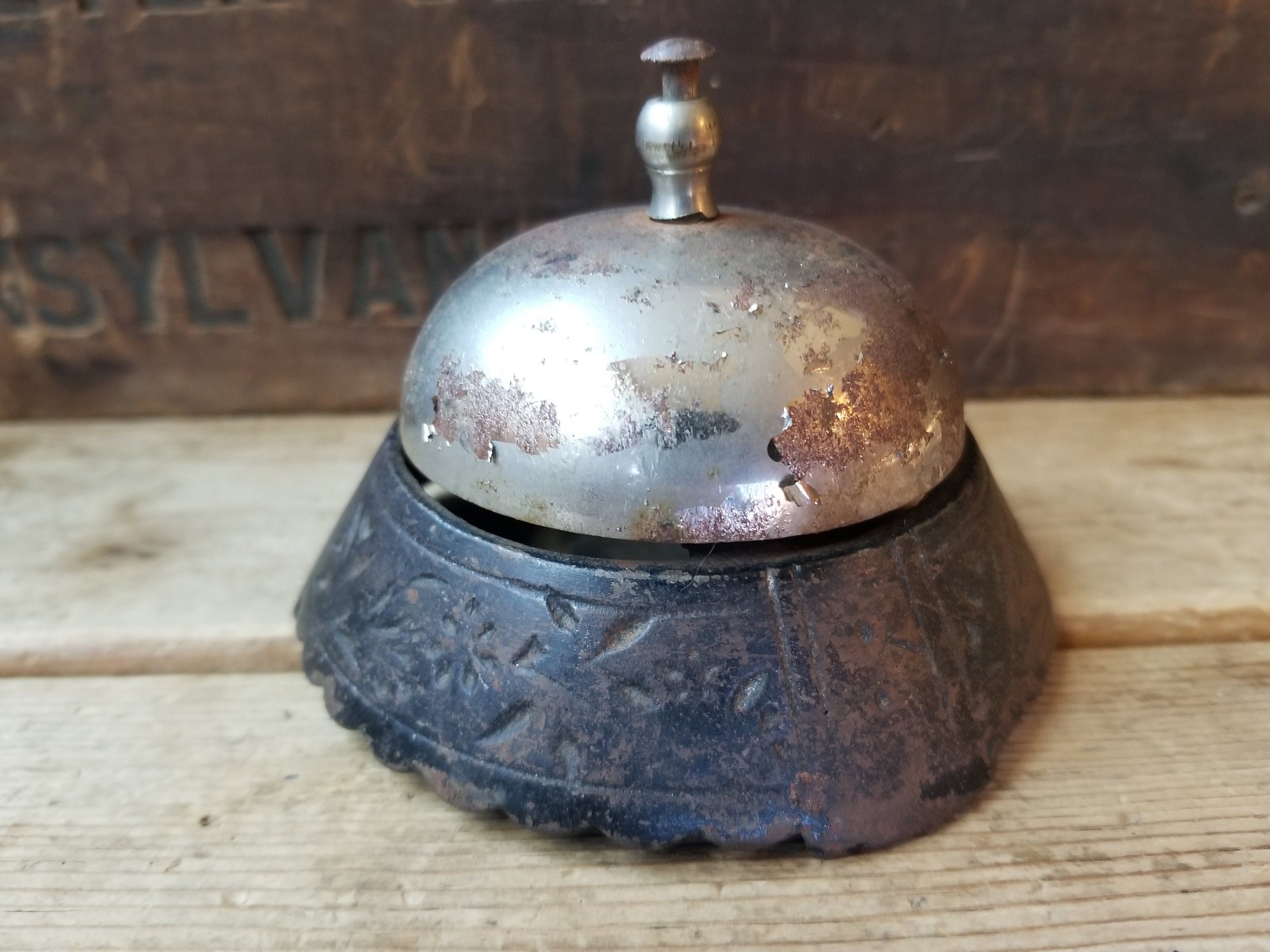 Antique school bell office bell hotel desk bell rusty bell | Etsy