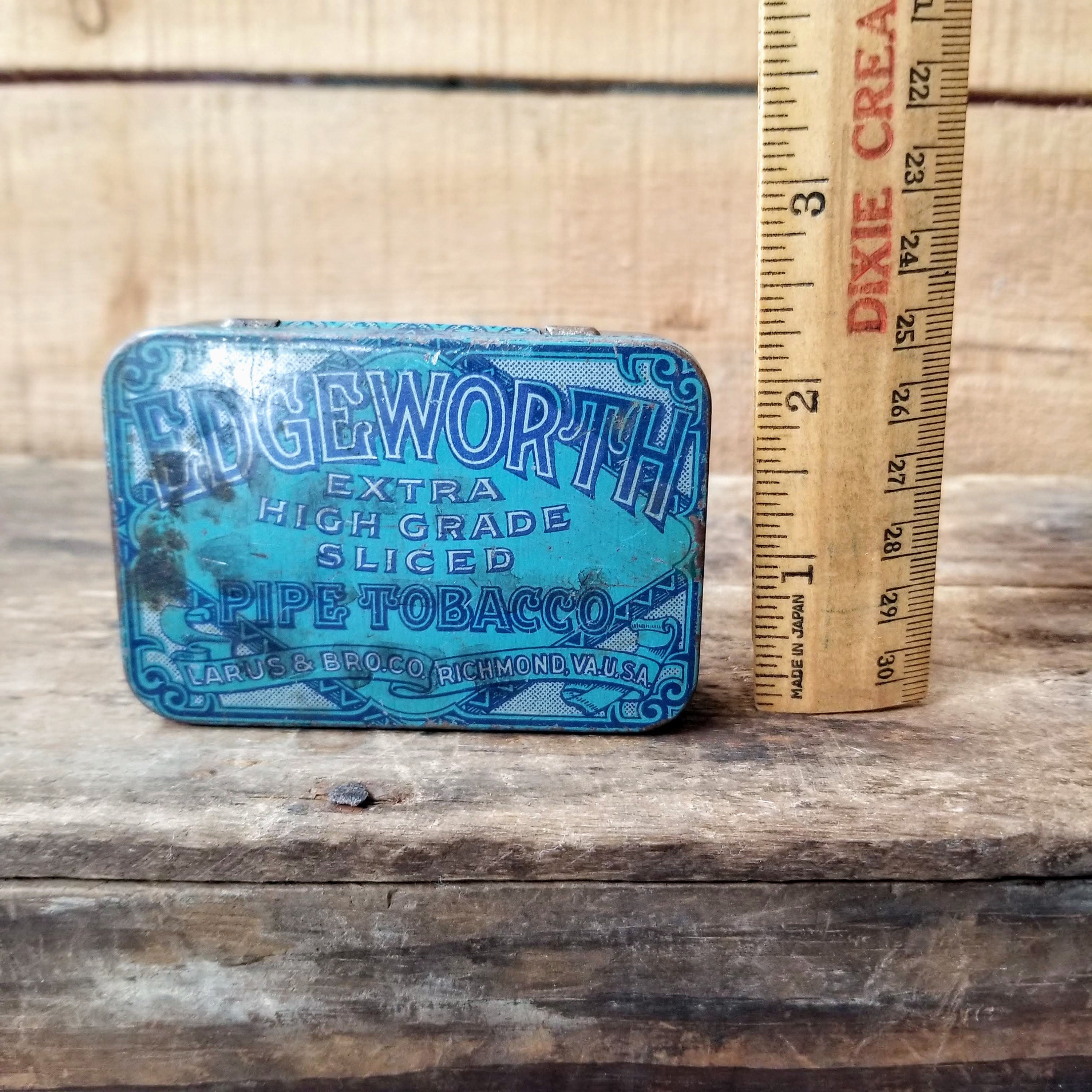 Edgeworth tobacco tin vintage blue tobacco tin small vintage | Etsy