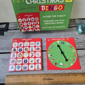 Christmas Bingo Game, Vintage Bingo Game, Vintage Game, Bingo Set ...