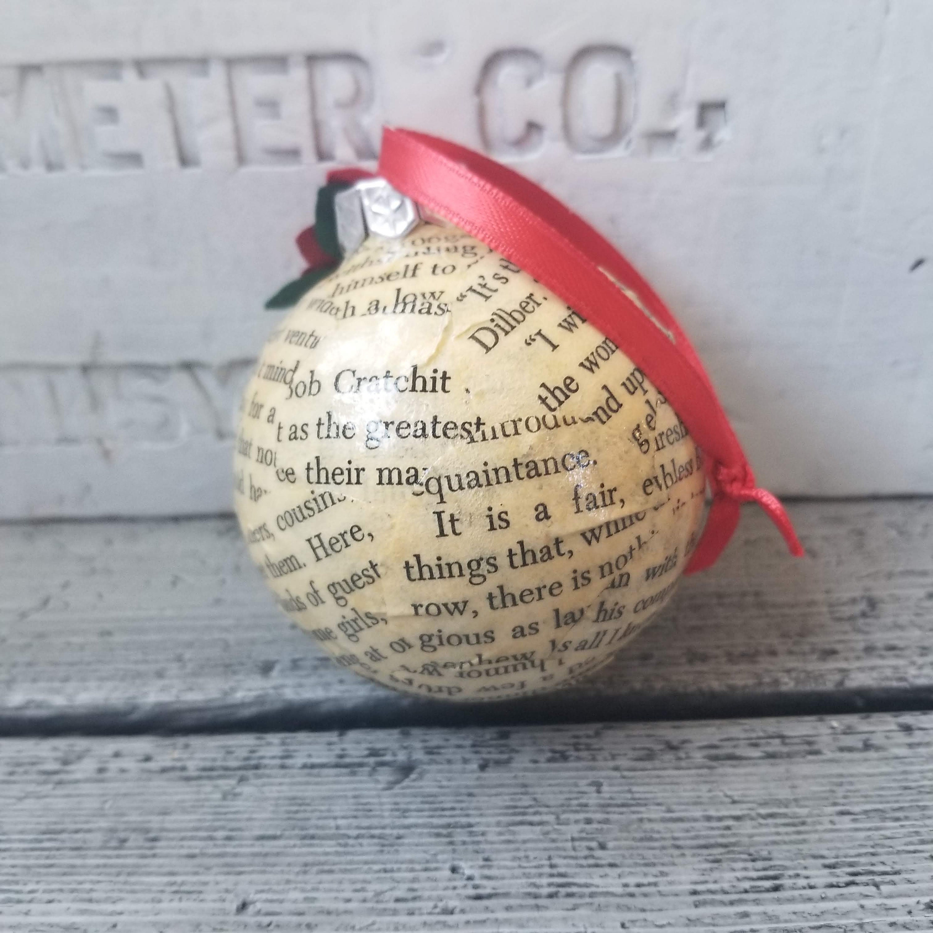A Christmas Carol Book Page Christmas Ornament, Vintage Christmas Carol ...