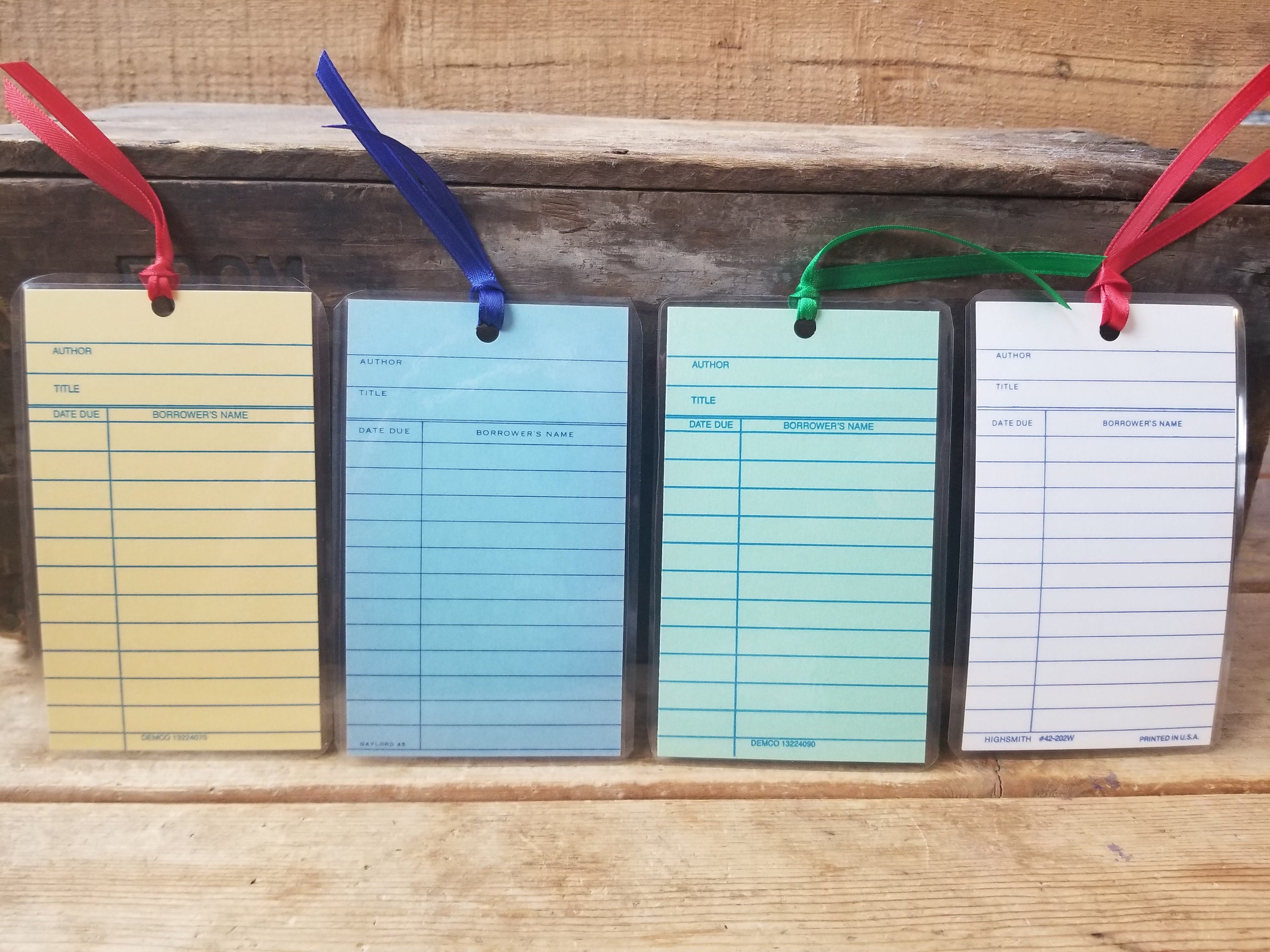 Library Checkout Card Bookmarks Set of 4 Vintage Blank | Etsy Canada