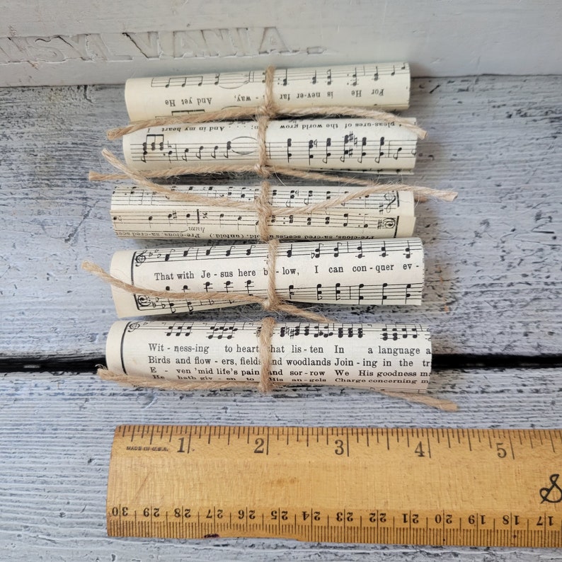 Vintage Mini Scrolls 5, Small Music Scrolls, Vintage Small Sheet Music ...