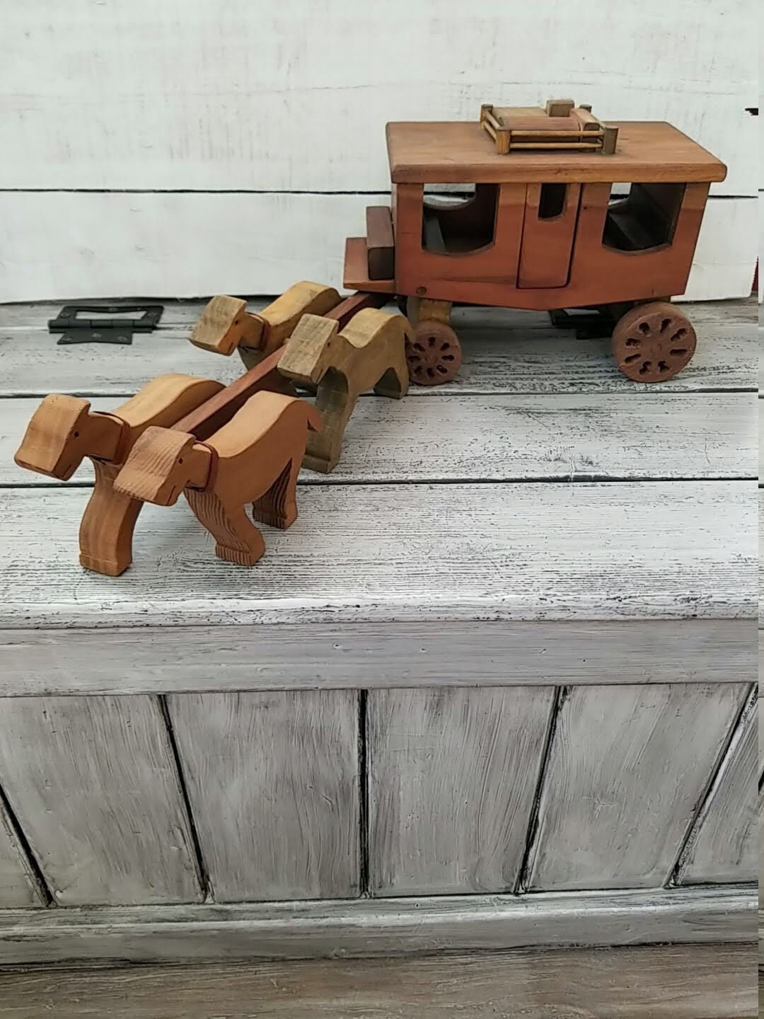 Wood Horse and Wagon, Vintage Horse and Wagon, Handmade Horse Wagon ...