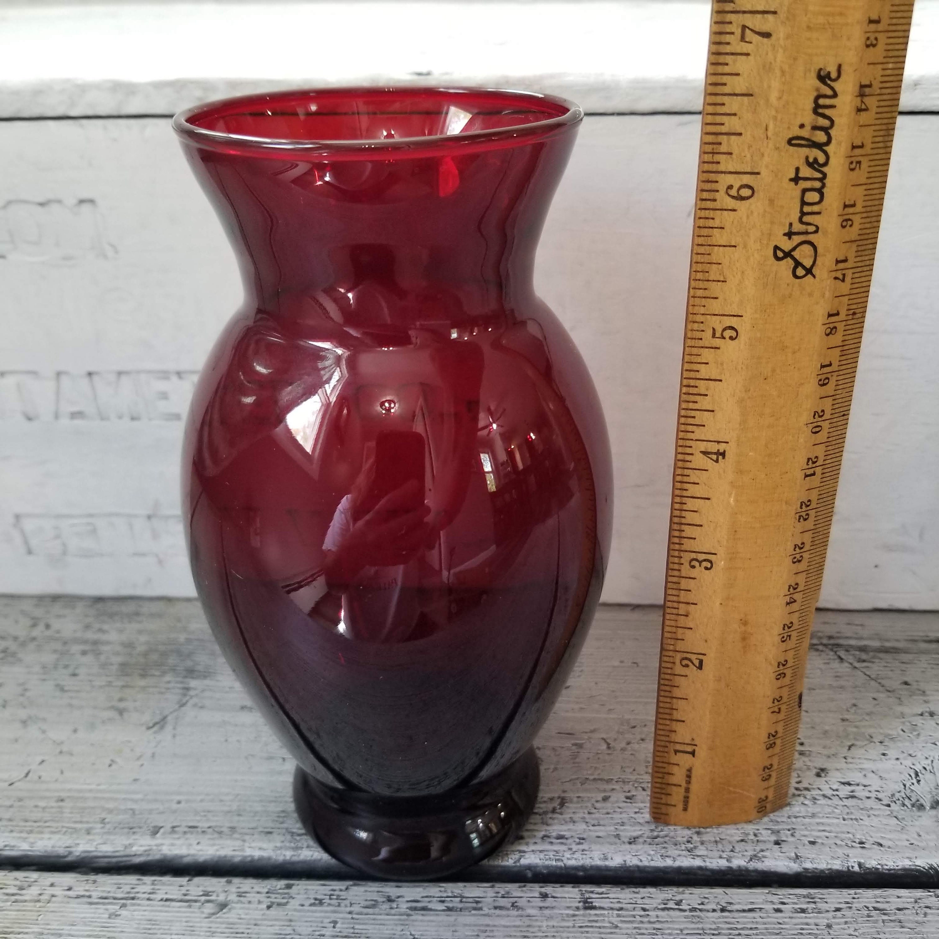 Vintage red vase ruby red vase vintage glass vase vintage | Etsy