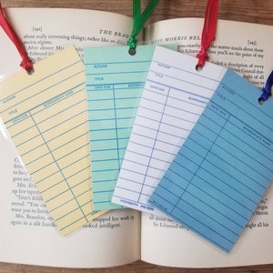Library Checkout Card Bookmarks Set of 4, Blank Checkout Cards, Book ...