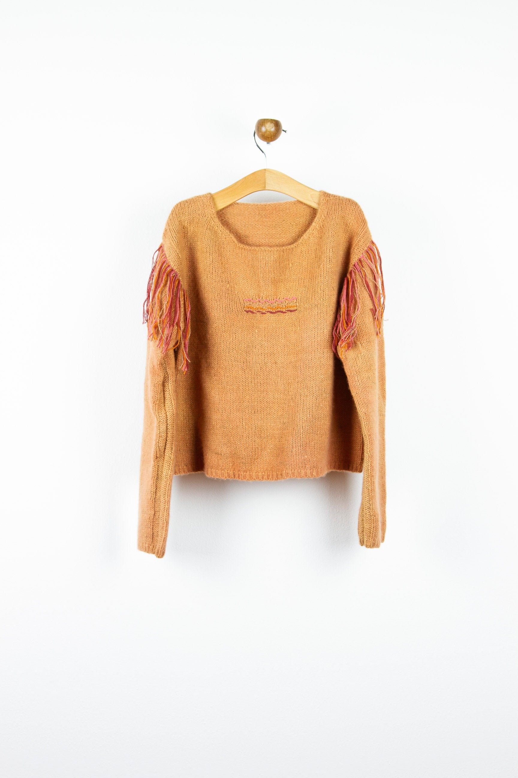 Natural Copper-colored Sweater With Fringes - Etsy