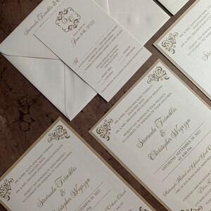 Raised Gold Ink Wedding Invitation, Gold Thermography Invitation ...