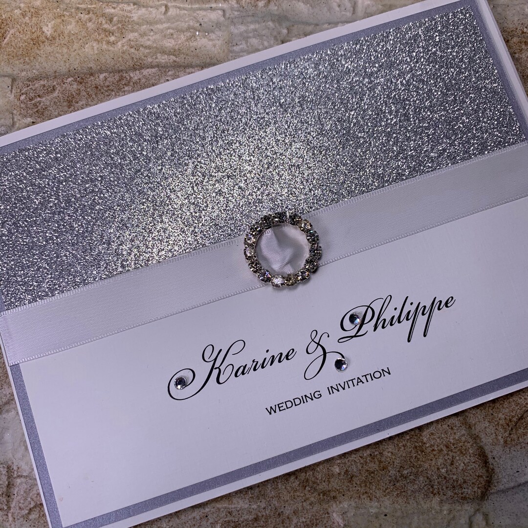Elegant Wedding Invitations, Elegant Invitations, Silver Glitter ...
