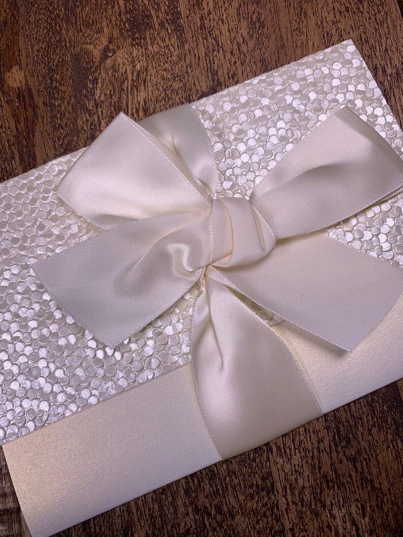 Floral Textured Wedding Invitation White Wedding Invitation | Etsy