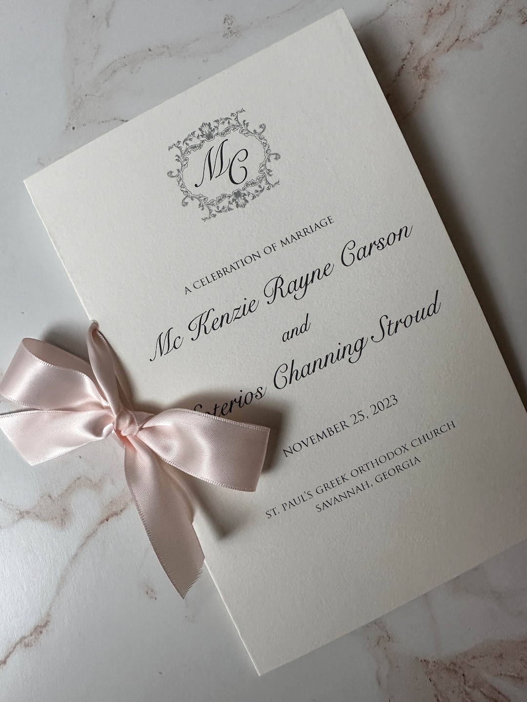 Greek Church Program With Ribbon, Greek Wedding Ceremony, Greek Wedding ...