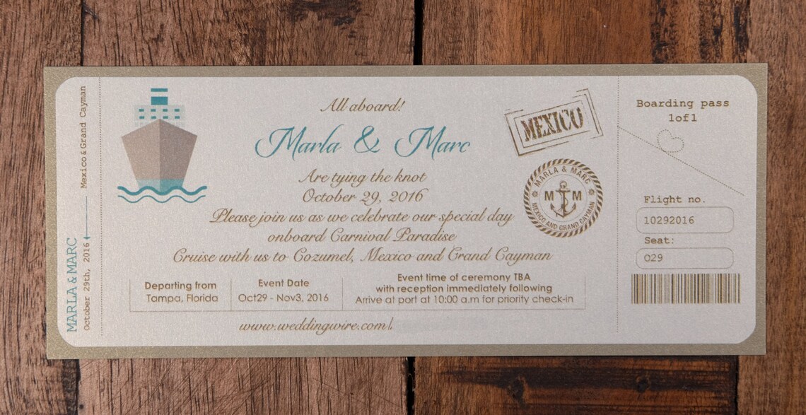 Boat Boarding Pass Invitation Sailing Boarding Pass - Etsy