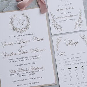 Elegant Wedding Invitation, Beautiful Invitation, Wedding Invitation With Monogram and Scripty ...