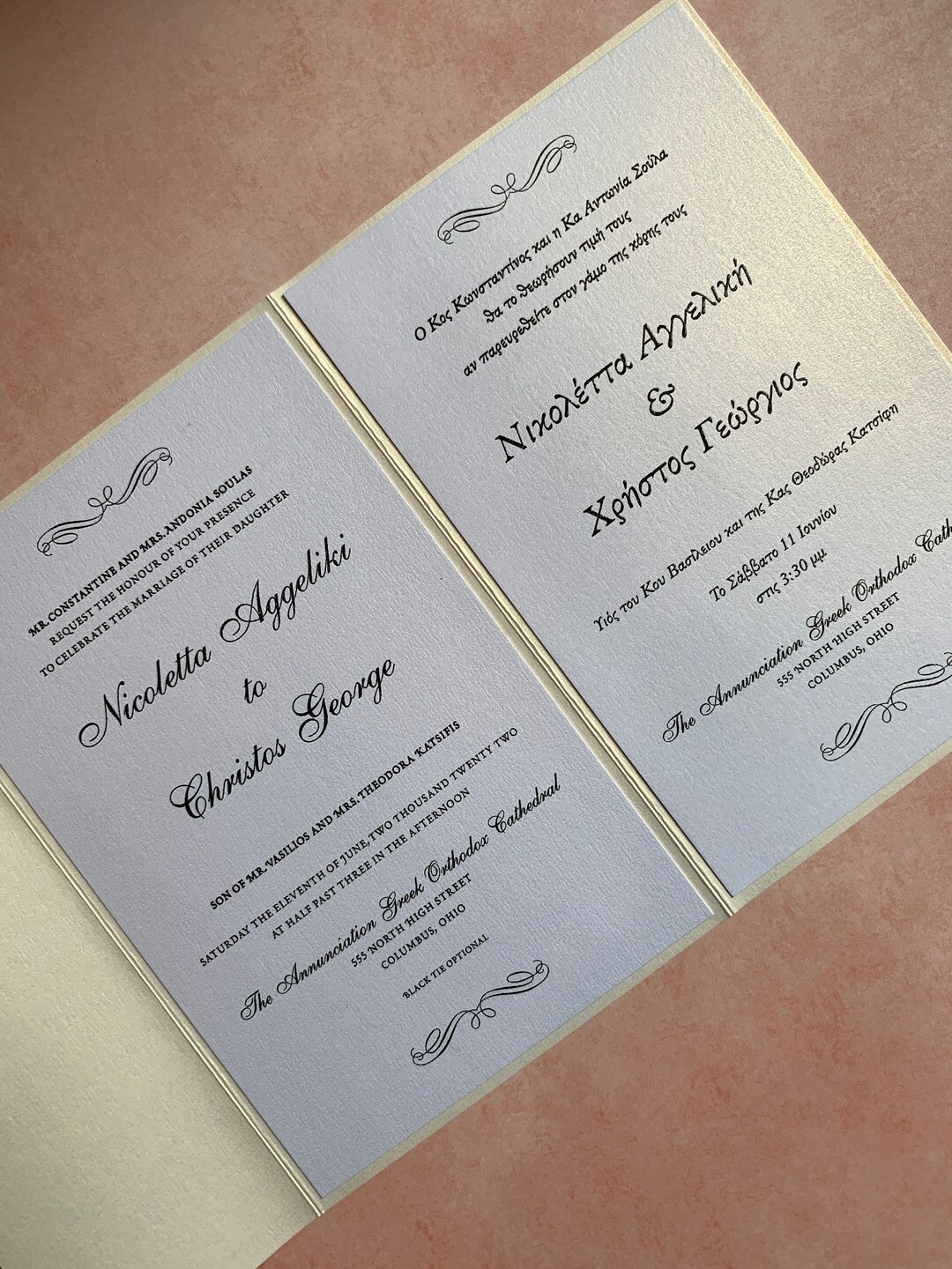 Two Language Invitation, Bilingual Wedding Invitation, Multi Cultural ...