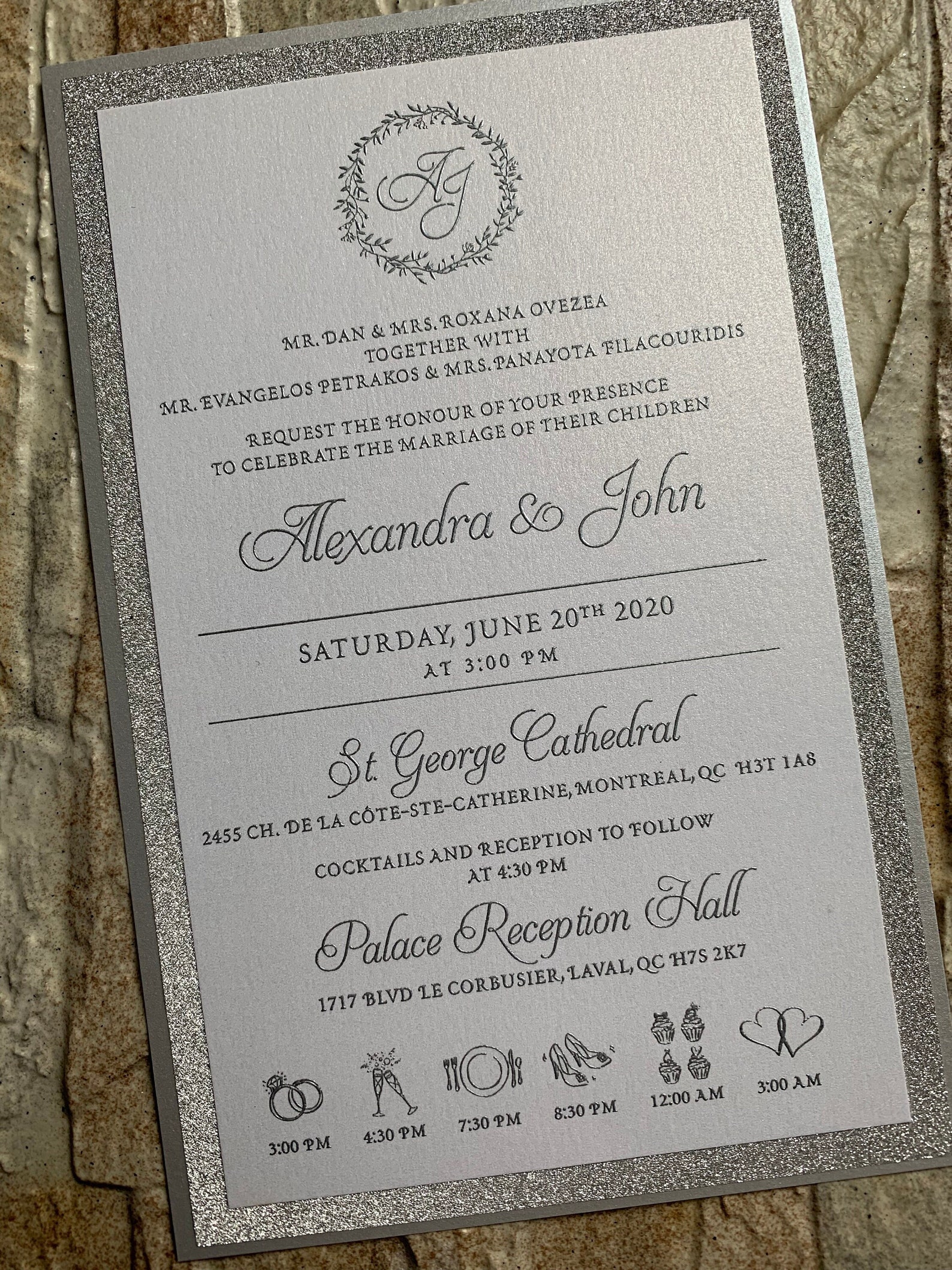 Silver Glitter Invitation Silver Wedding Invitation Sparkly - Etsy