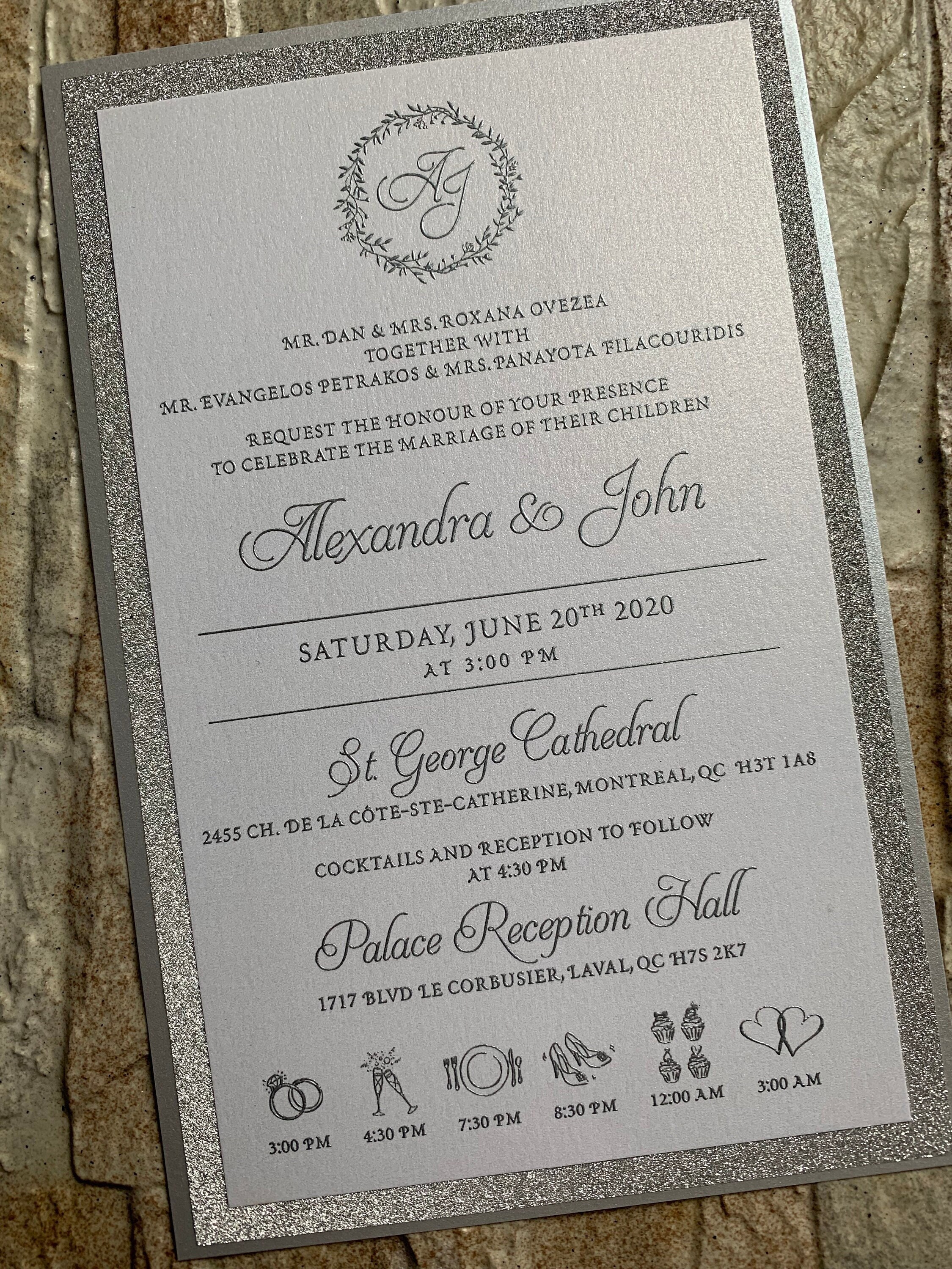 Silver Glitter Invitation Silver Wedding Invitation Sparkly - Etsy