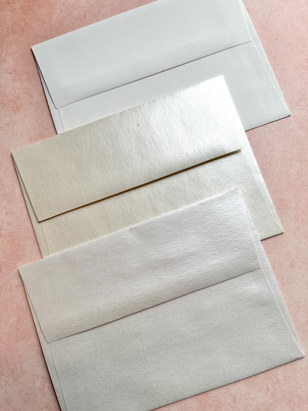 Pearly Shimmer Envelopes, Cotton, Linen Envelopes, DIY Stationery Envelopes, White, Gold or ...