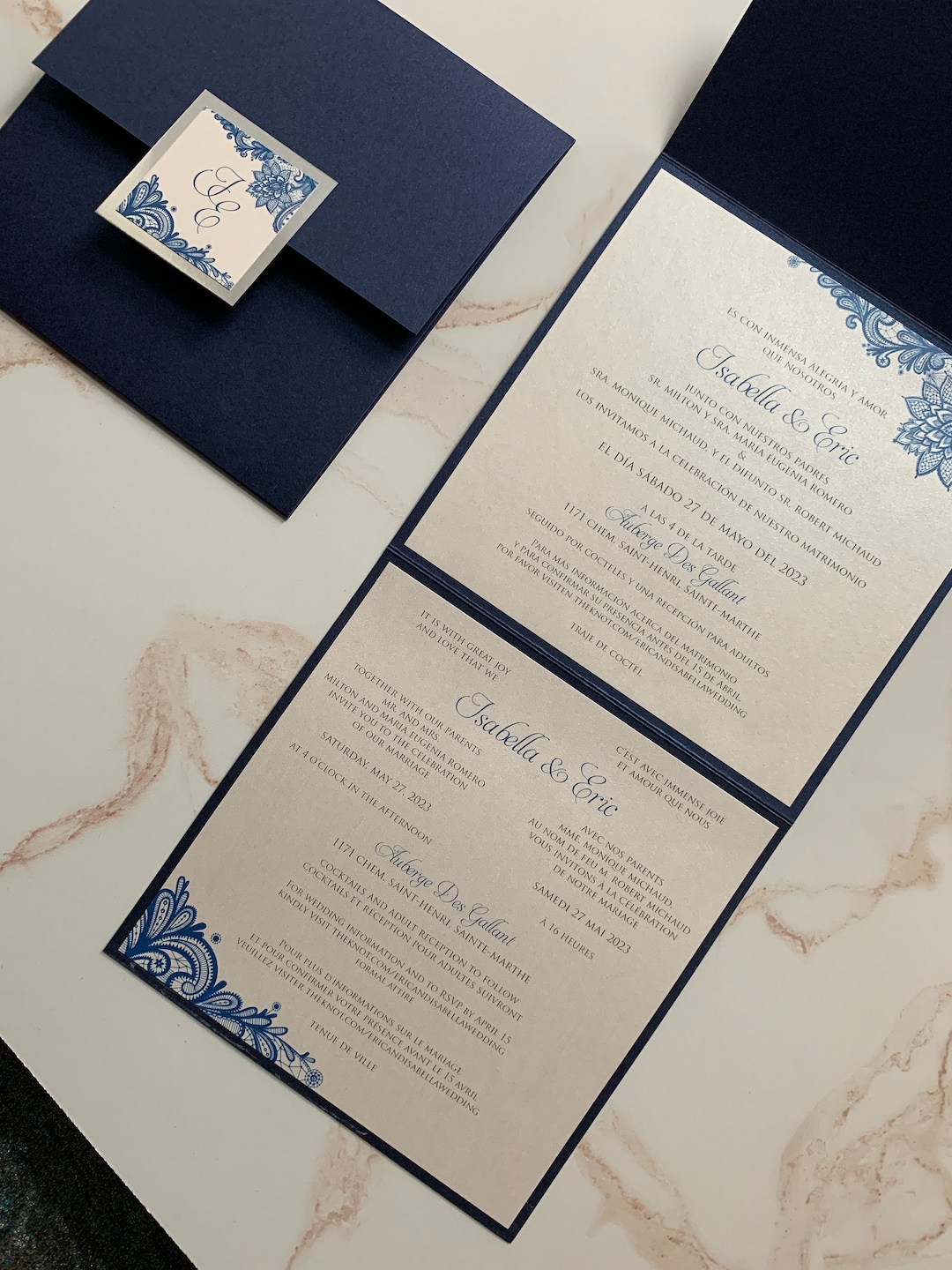 Bilingual Wedding Invitation, Trilingual Wedding Invitations, Bilingual ...