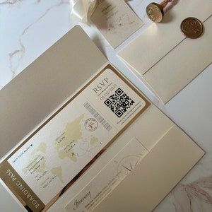 Elegant Boarding Pass Flight Ticket, Beautiful Wedding Invitation With ...