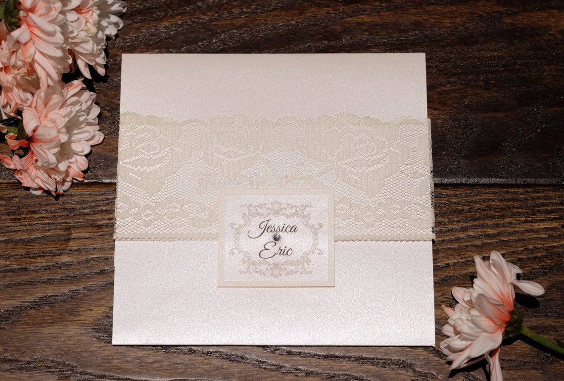 Lace Wedding Invitation Lace Invitations Lace Wedding | Etsy