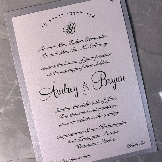 Silver Wedding Invitation Silver Invitation Classy Wedding - Etsy UK