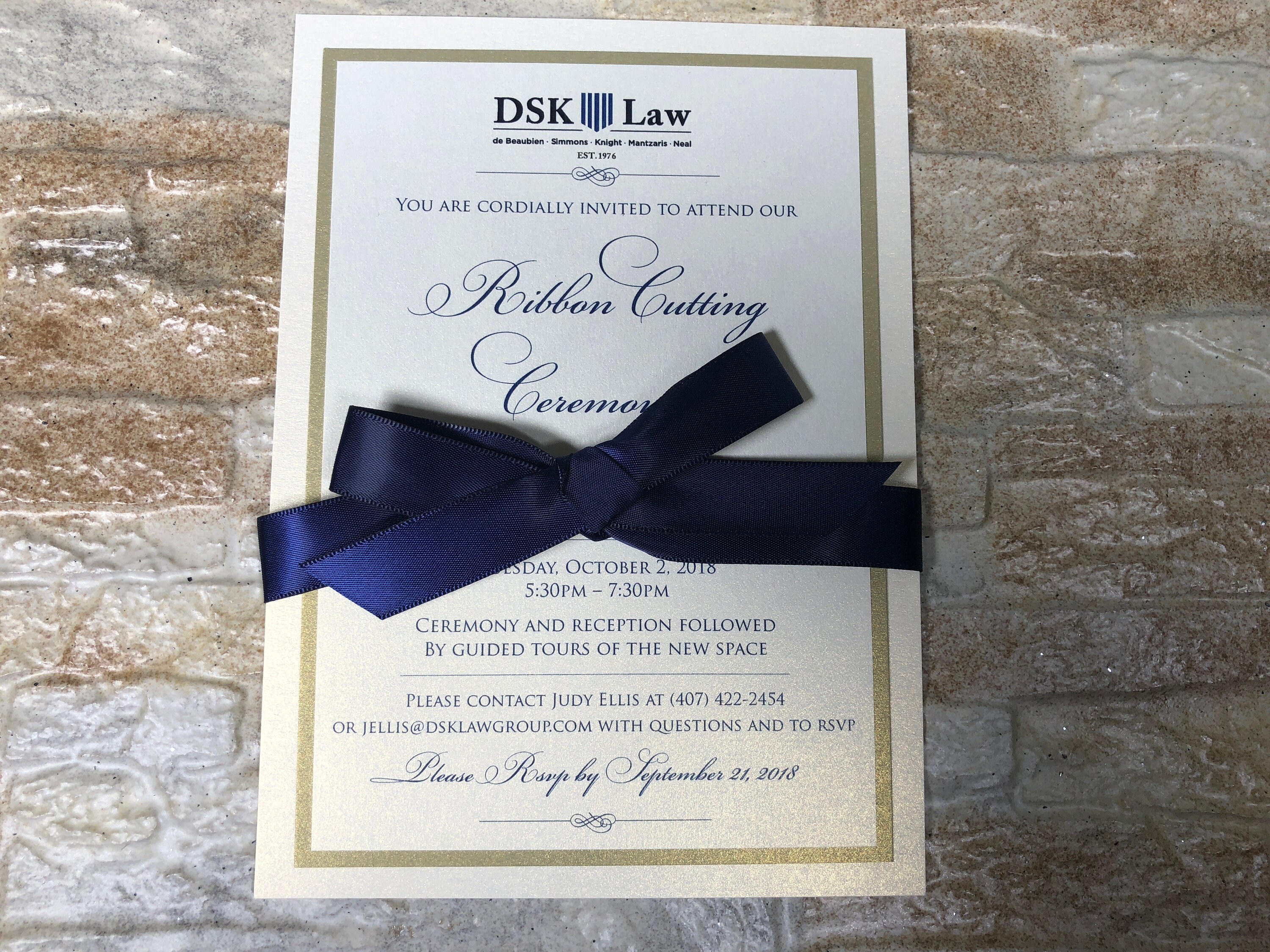 Blue Ribbon Cutting Ceremony Invitation