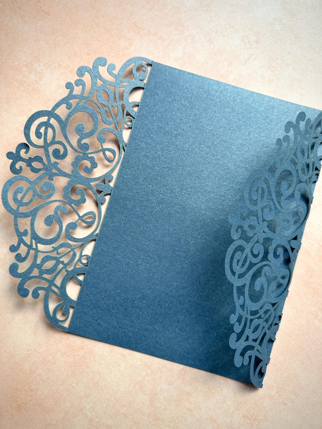 DIY Lasercut Invitation, DIY Wedding Invitation, Navy Laser Cut, DIY ...