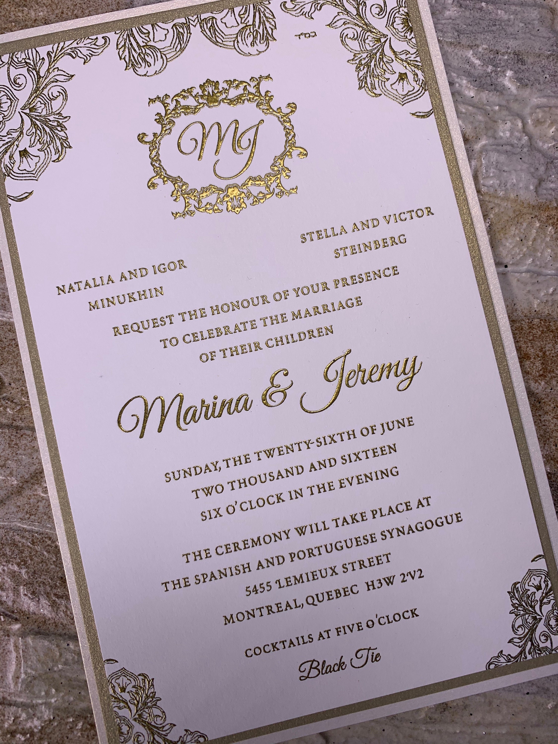 Gold Wedding Invitation Gold Invitation Classy Wedding | Etsy