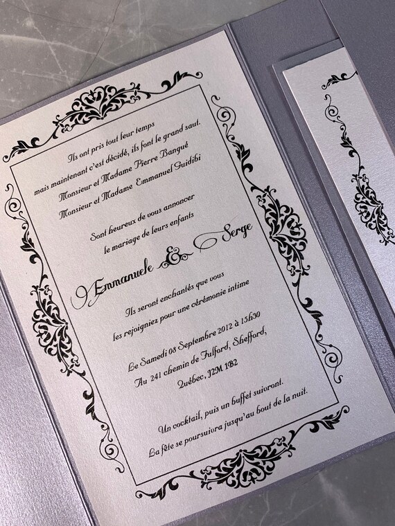 Silver Wedding Invitation Silver Wedding Invitations Silver | Etsy