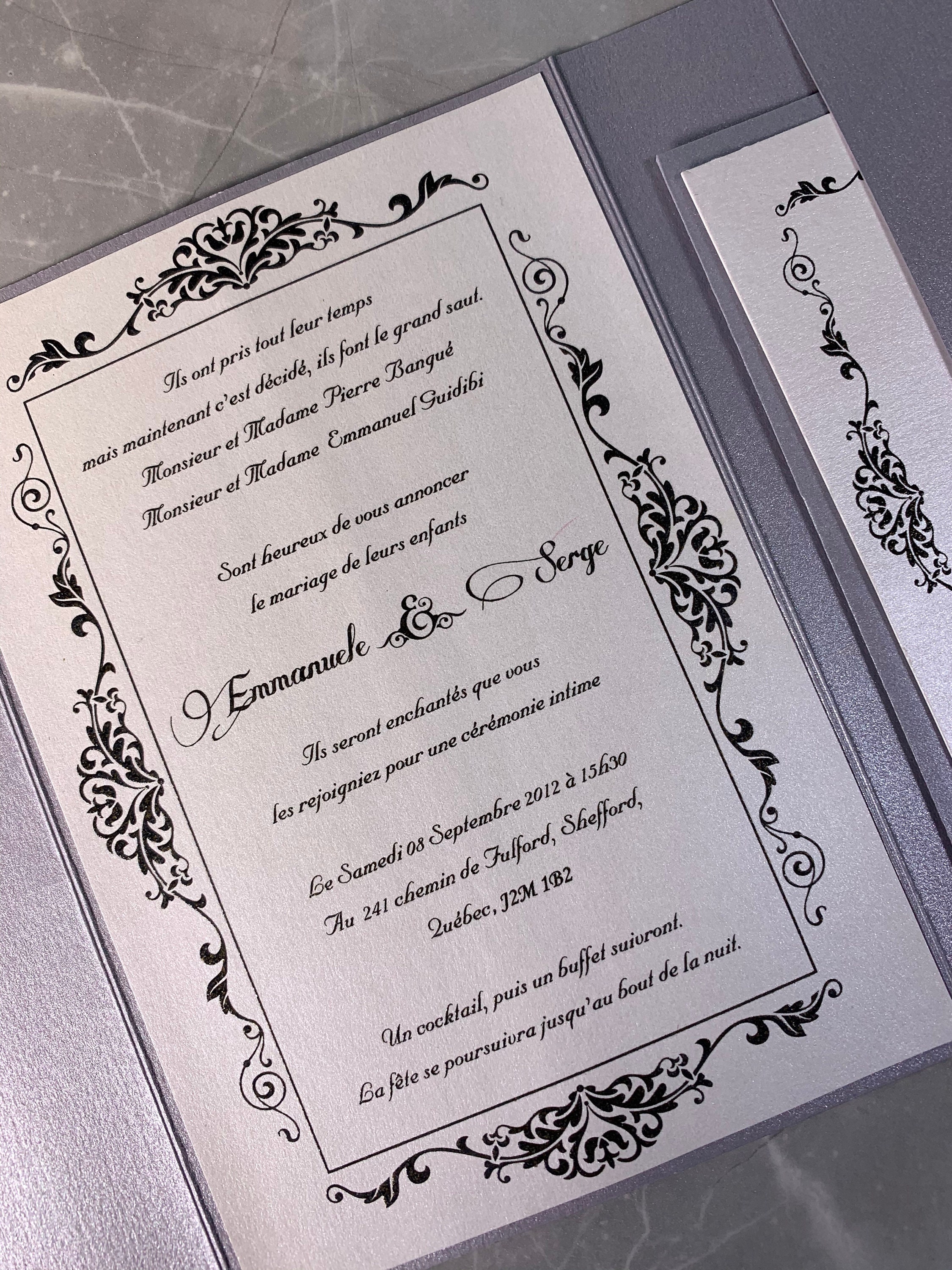 Silver Wedding Invitation Silver Wedding Invitations Silver | Etsy