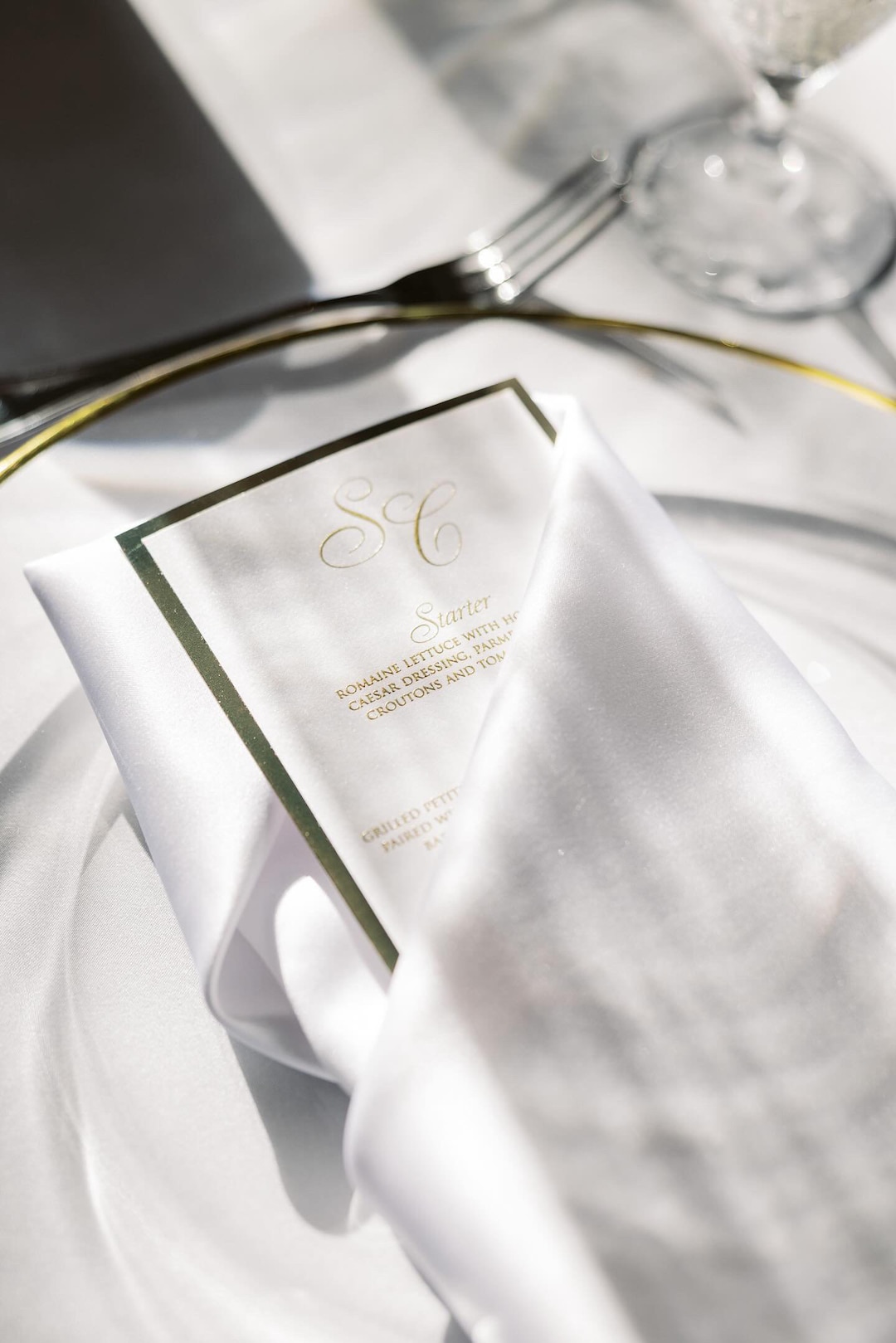 Gold Foil Trim Menu, Gold Foil Wedding Menus, Elegant Gold Foil Menus ...