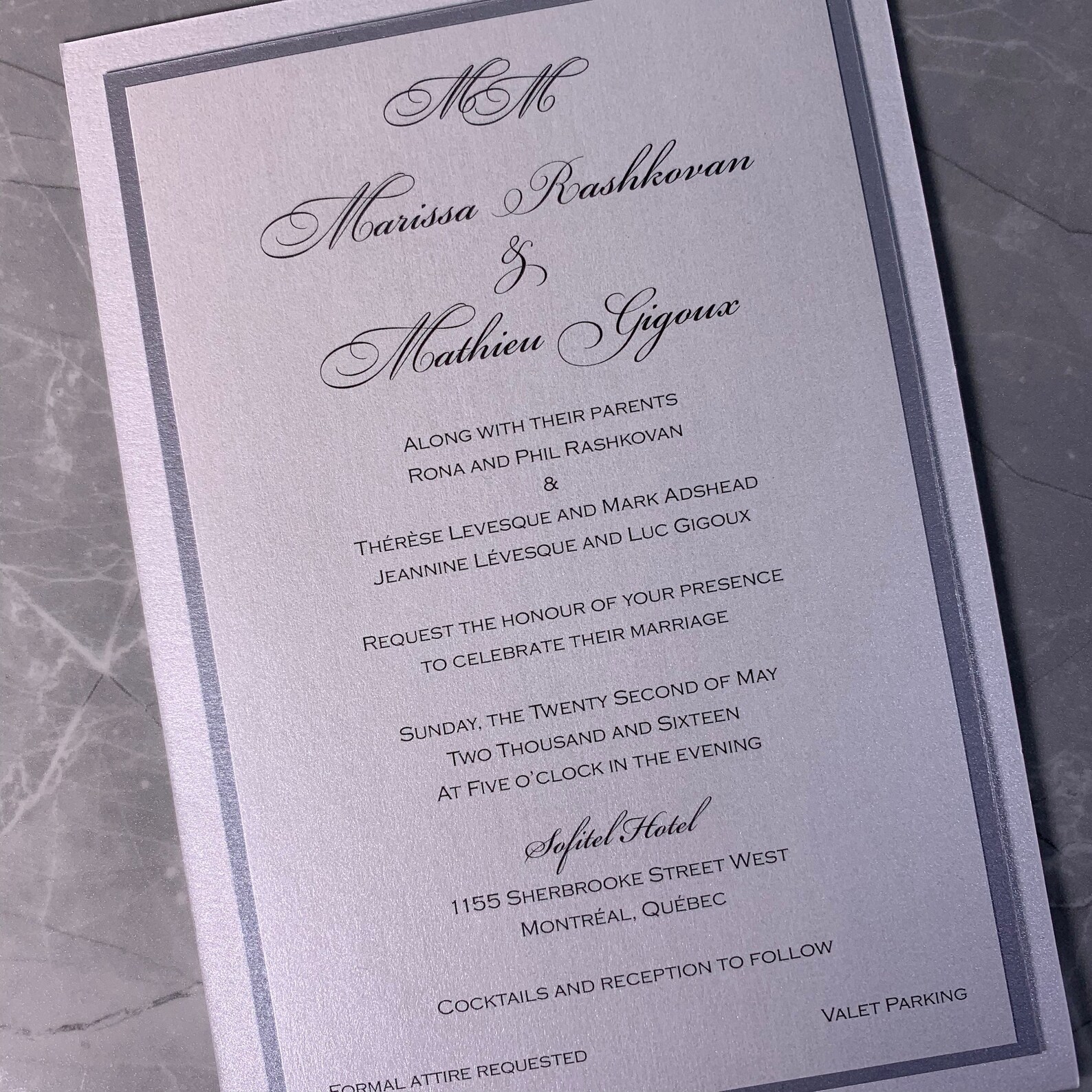 Silver Wedding Invitation Silver Invitations Elegant Wedding - Etsy