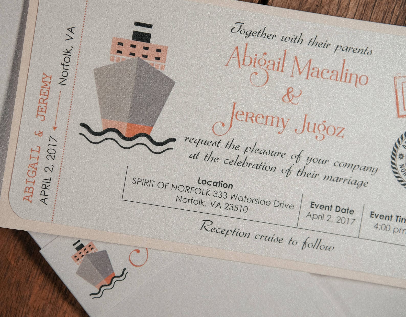 Cruise Ship Wedding Invitation, Cruise Ship Boarding Pass Invitation ...