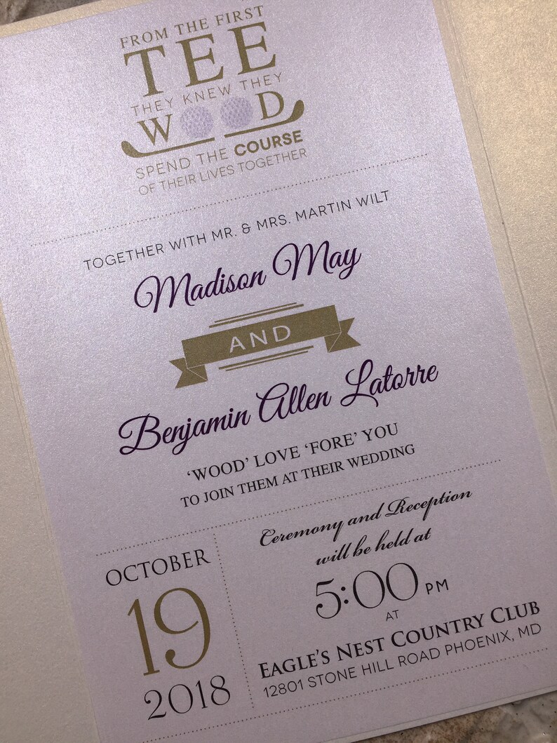 Golf Invitation Golf Wedding Invitation Golf Invitations - Etsy