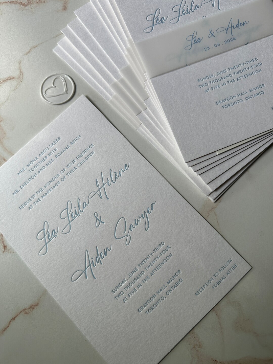 Letterpress Invitation, Letterpress Wedding Invitation With Vellum Band ...