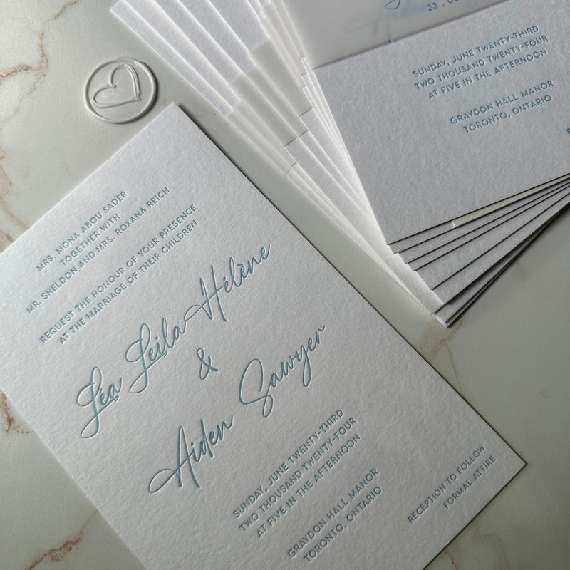 Letterpress Wedding Invitation - Etsy