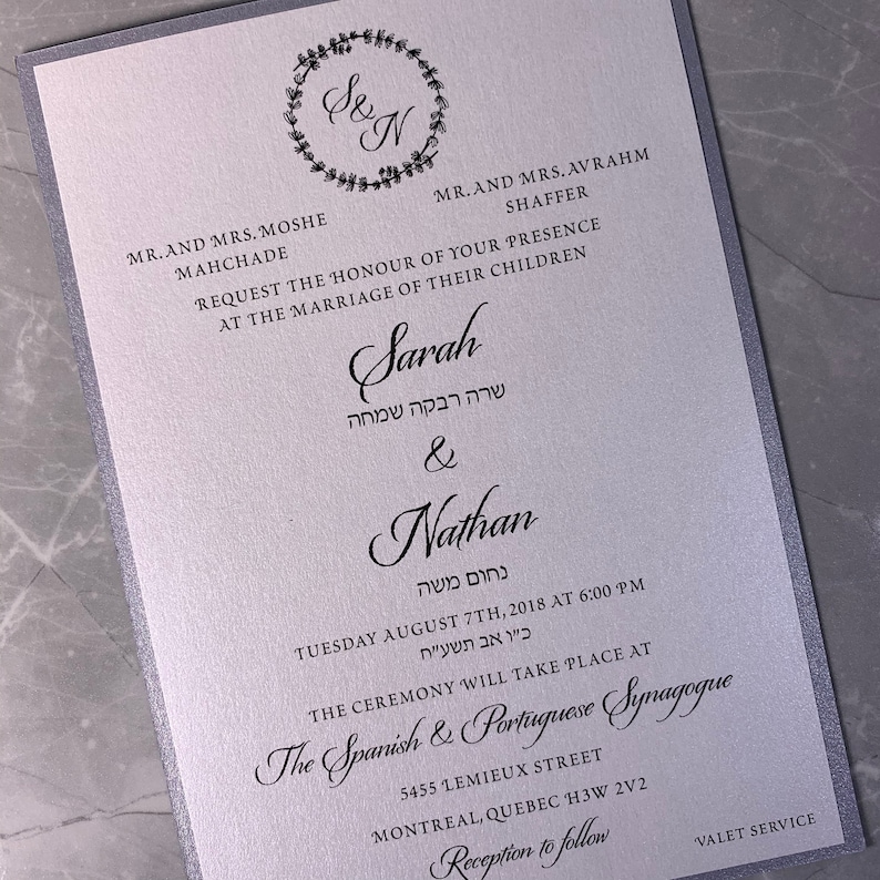 Silver Wedding Invitation Silver Invitation Classy Wedding - Etsy UK