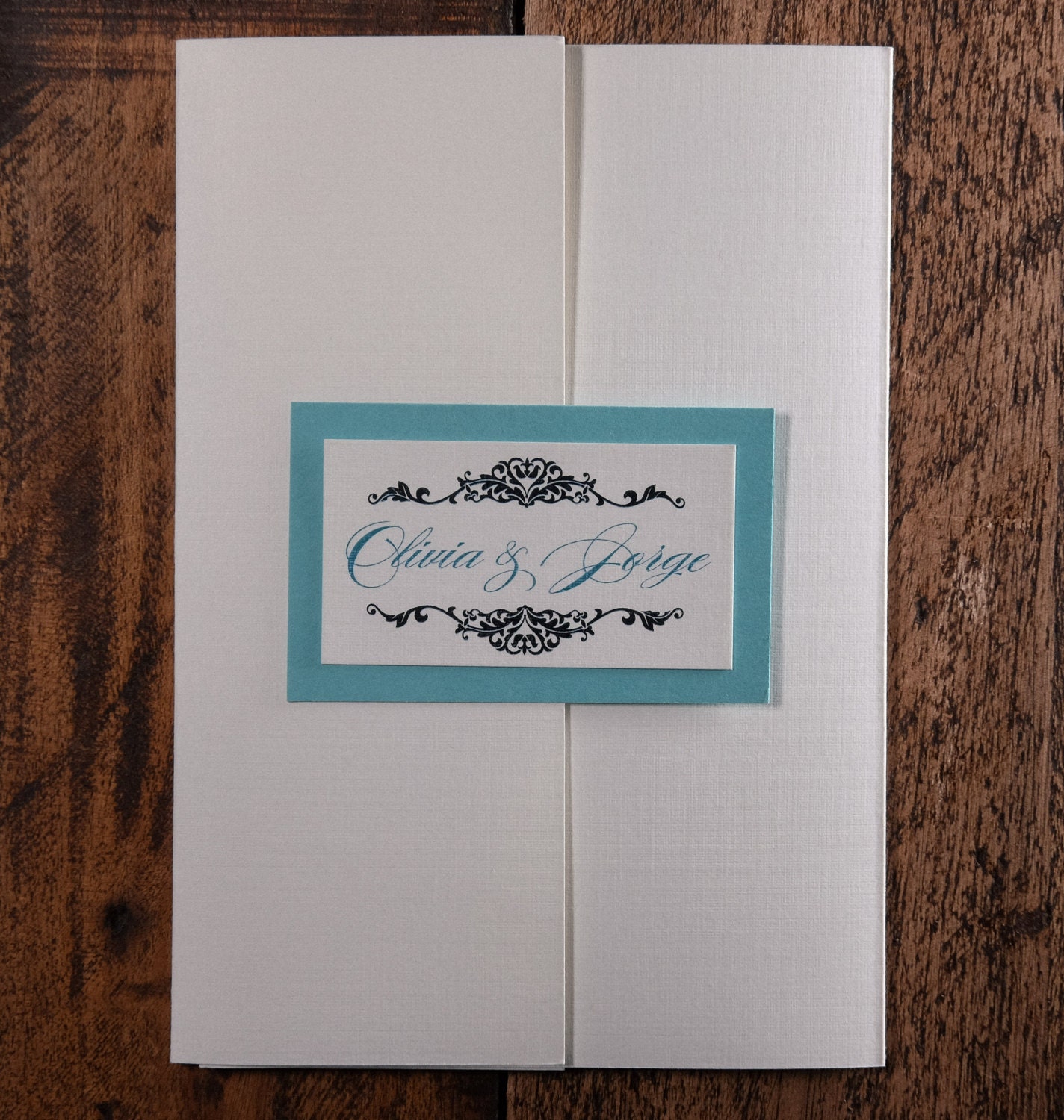 Tiffany Blue And Brown Wedding Invitations