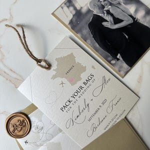 Luggage Tag Save the Date, Save the Date Travel Invitation With Picture ...