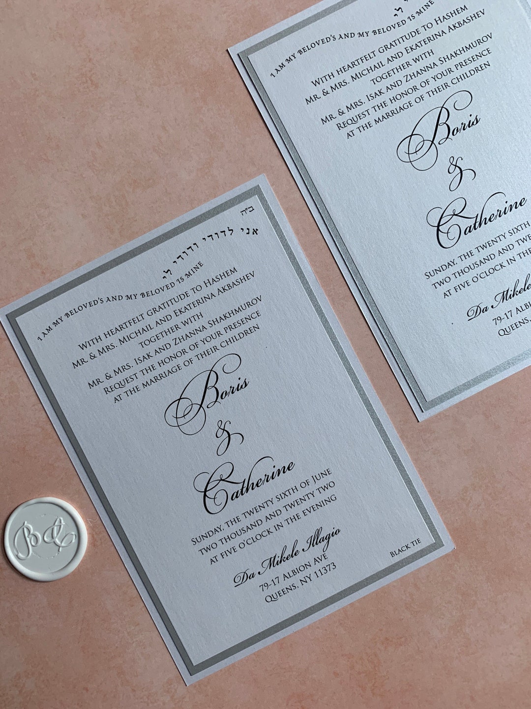 Silver Wedding Invitation, Silver Invitations, Elegant Wedding ...