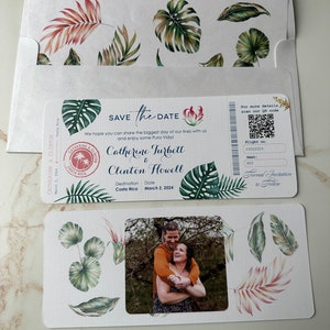 Tropical Passport Ticket, Tropical Wedding Ticket, Tropical Boarding ...
