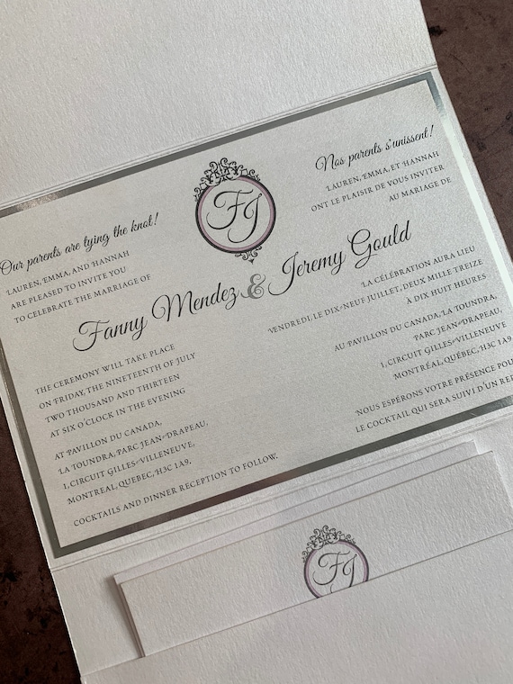 Wedding Invitation Wording In French Language Formal French Inspired