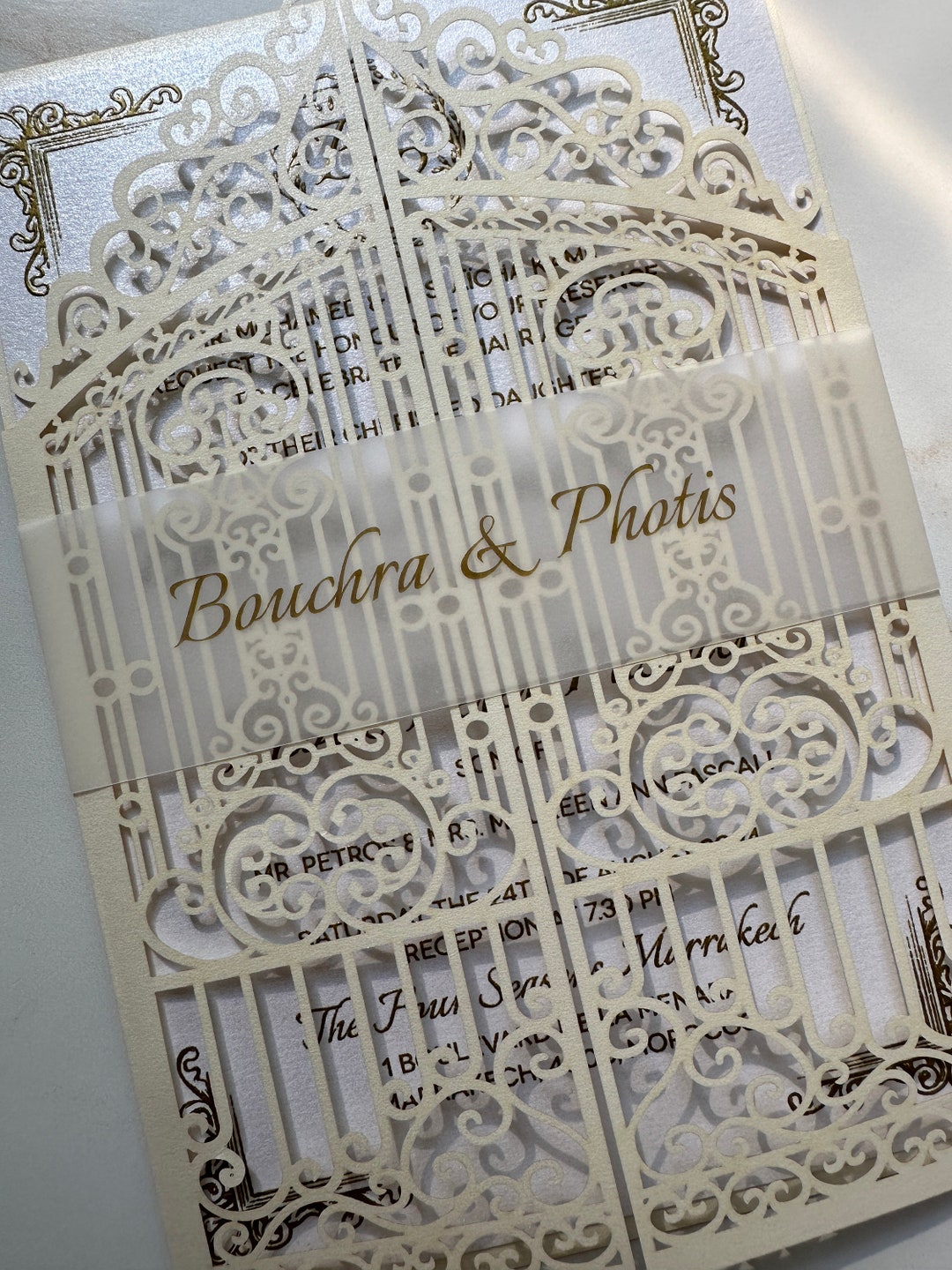 Lasercut Gate Wedding Invitation, Laser Cut Wedding Invitation With ...