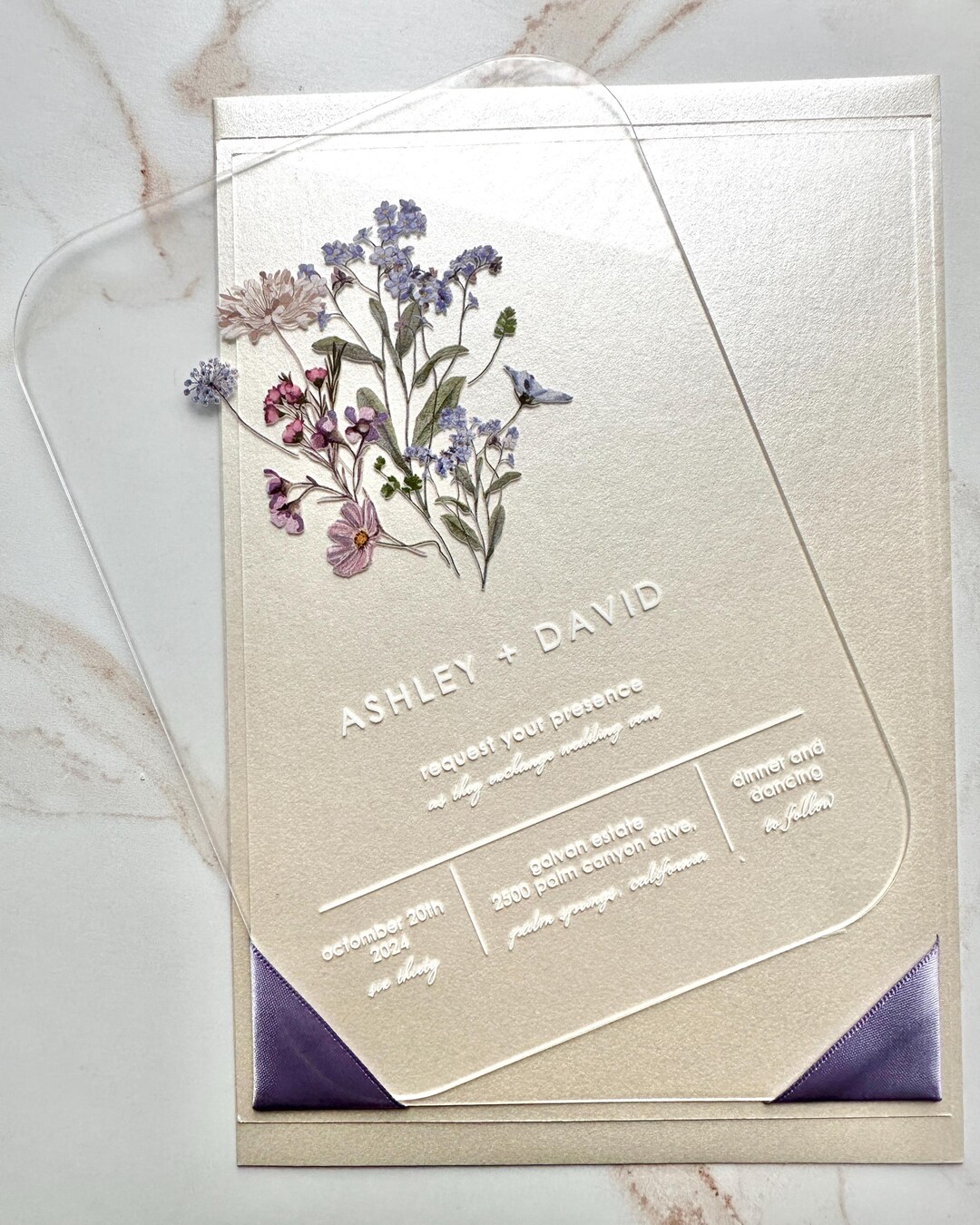 Acrylic Wedding Invitation, Clear Acrylic Invitation With Your Custom ...