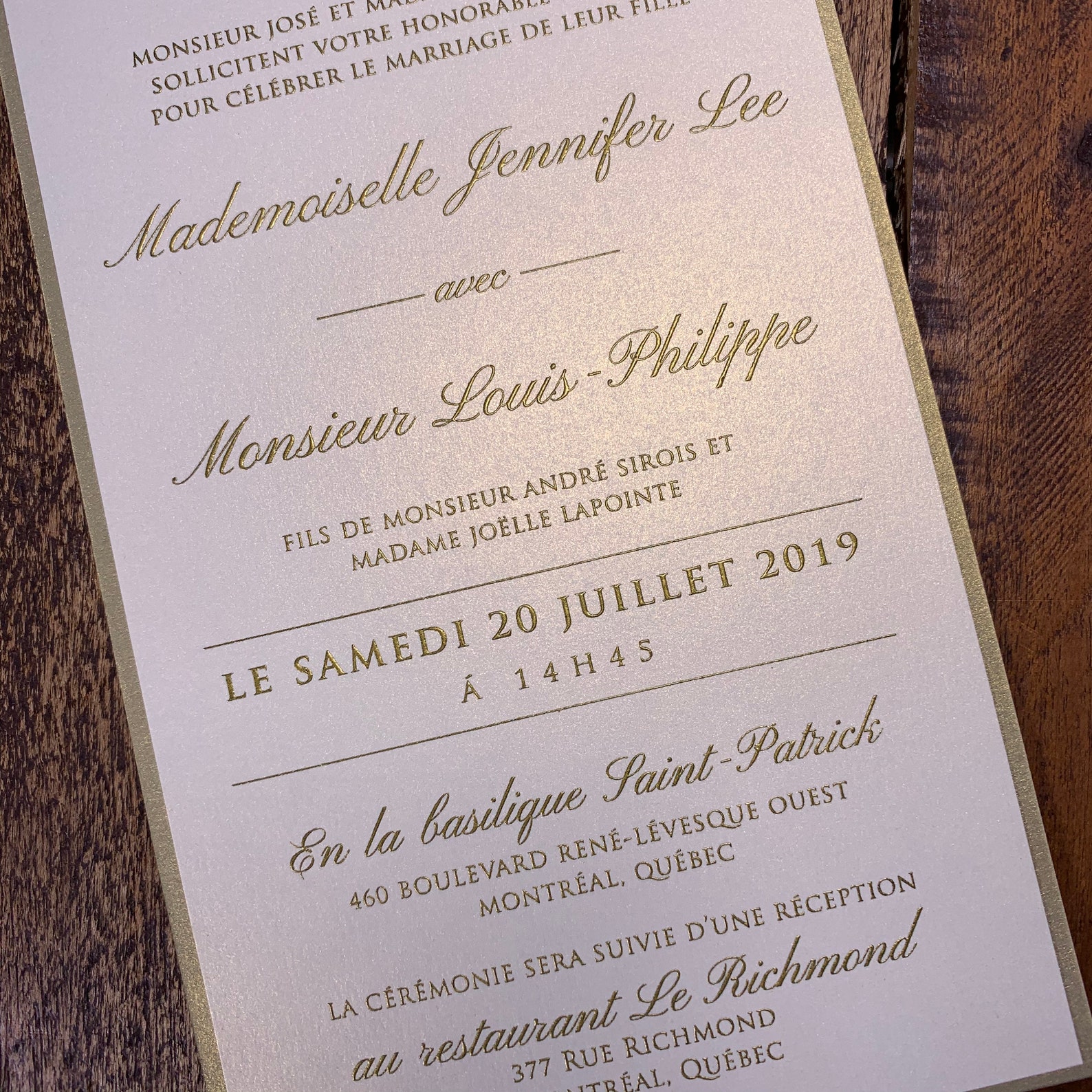 Raised Gold Ink Wedding Invitation Gold Thermography | Etsy